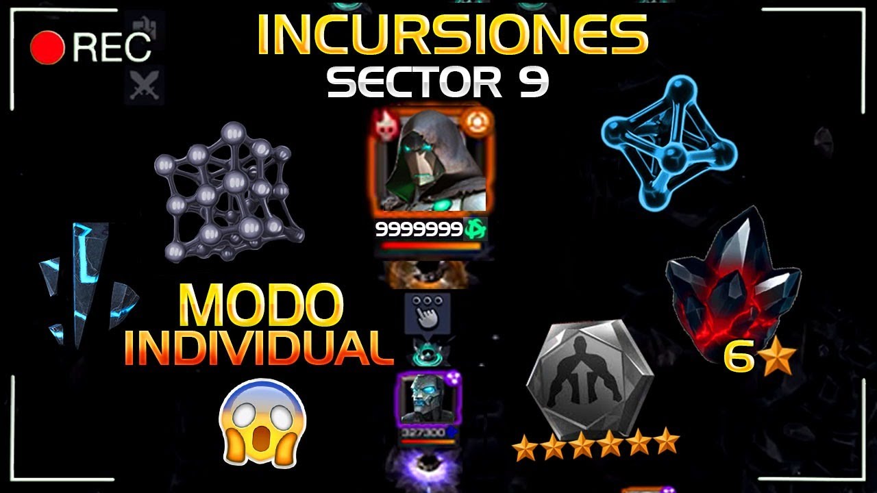 🔴SECTOR 9! MODO INDIVIDUAL DE INCURSIONES SALA 25! X LA GEMA DE 6⭐️ | MCOC - YouTube