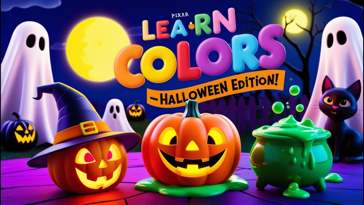 Learn Colors with Fun Spooky Friends | Halloween Song for Kids 🎃👻🕸️| E ...