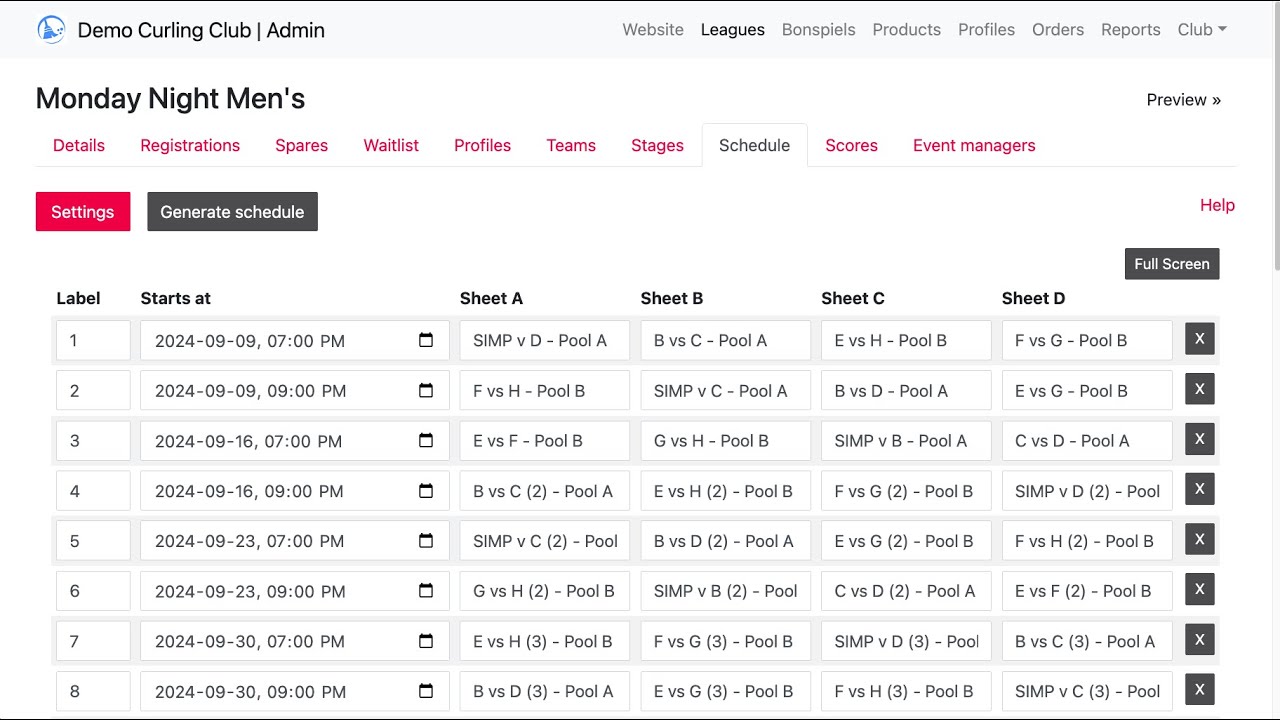 Creating Draw Schedules in Curling IO - YouTube