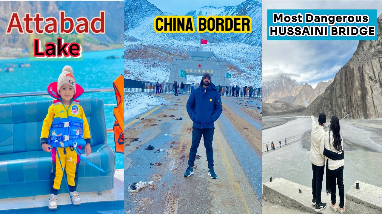 EXPLORING Hunza Valley, Attabad Lake, HUSSAINI Bridge, China Border # ...
