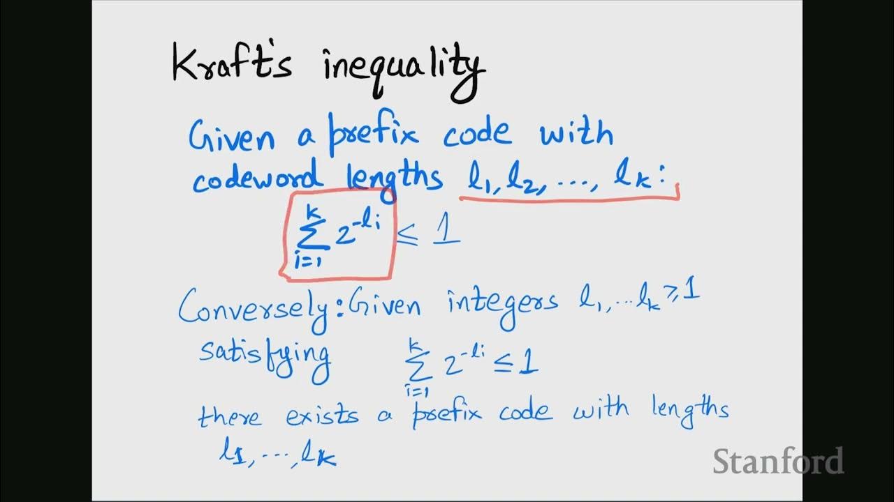 Stanford EE274: Data Compression I 2023 I Lecture 3 - Kraft Inequality, Entropy, Introduction to ...