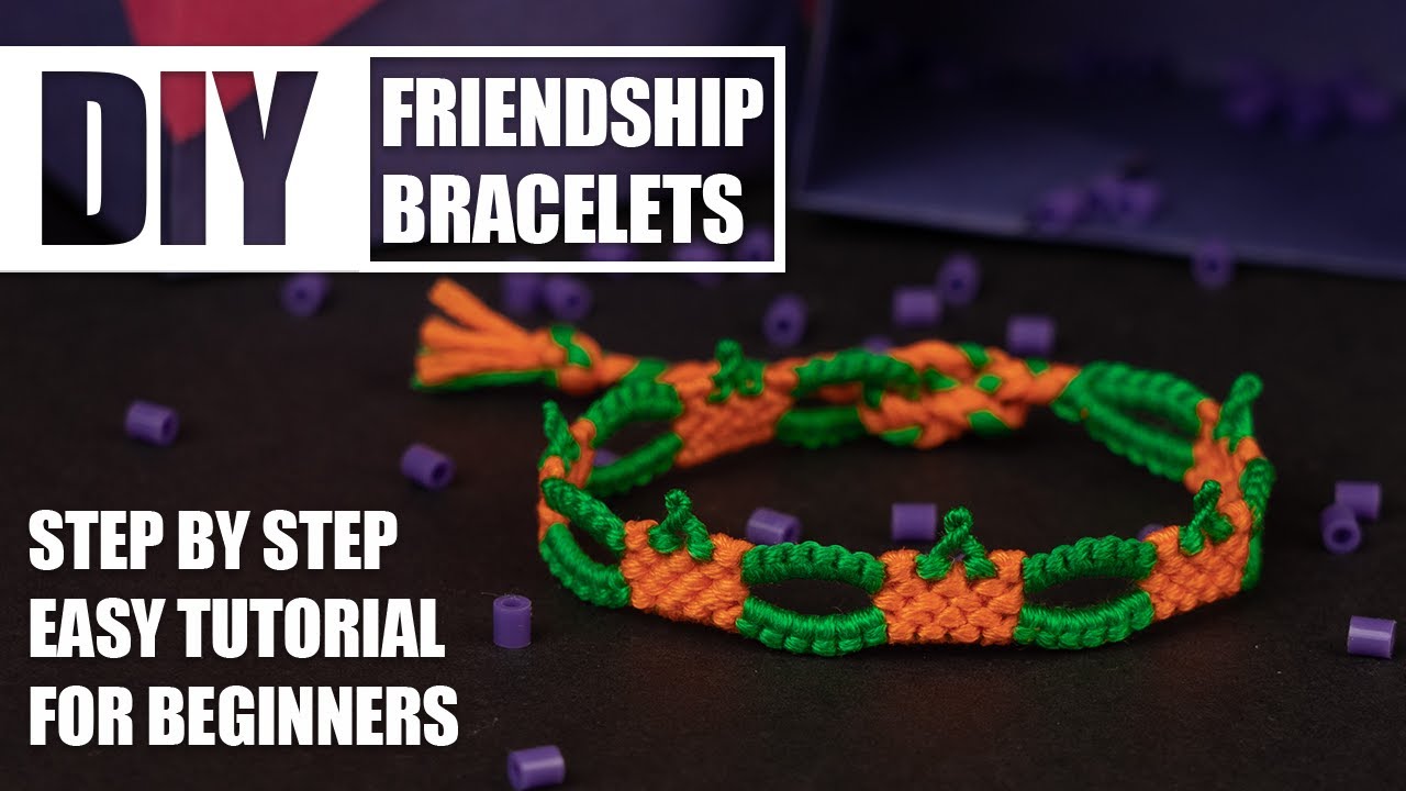 Halloween Pumpkin Chain Friendship Bracelets Step by Step Tutorial ...
