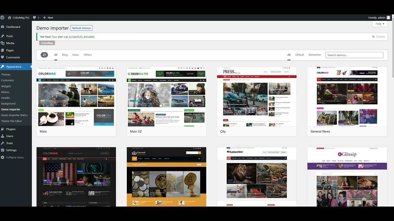 How to import any premium demo sites from ThemeGrill - WordPress themes ...