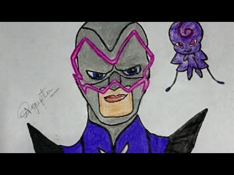 Drawing of Hawk Moth # Miraculous # Ladybug 🐞 - YouTube