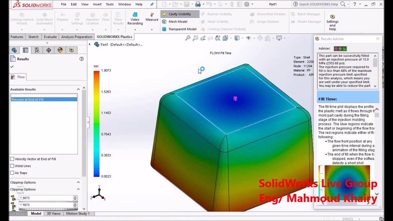 SolidWorks Plastics Simulation - YouTube