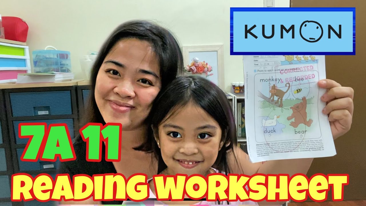 Day2: 7A 11 Actual Kumon Worksheets l Reading for beginners - YouTube