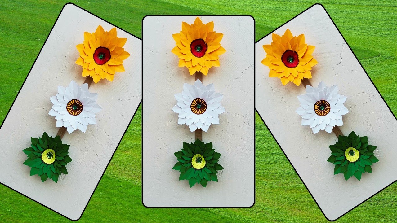 Amazing flower craft very easy #15 august school project #Beautiful ...