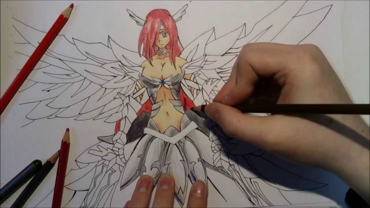 How to draw:Erza from Fairy Tail HD - YouTube
