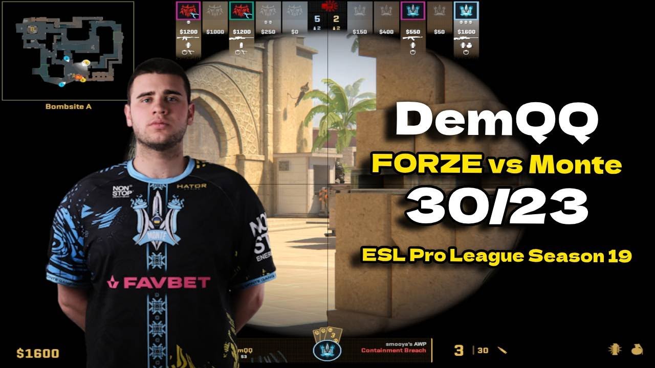 CS2 POV Monte DemQQ (30/23) vs FORZE (Mirage) @ ESL Pro League Season 19 - YouTube