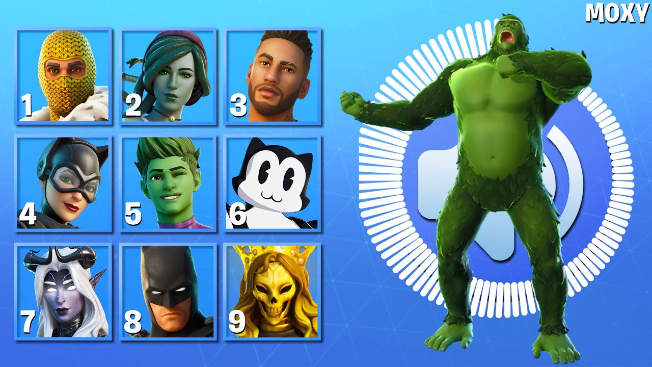 Guess The Skin By The Built-in Emote - Fortnite Challenge By Moxy - YouTube