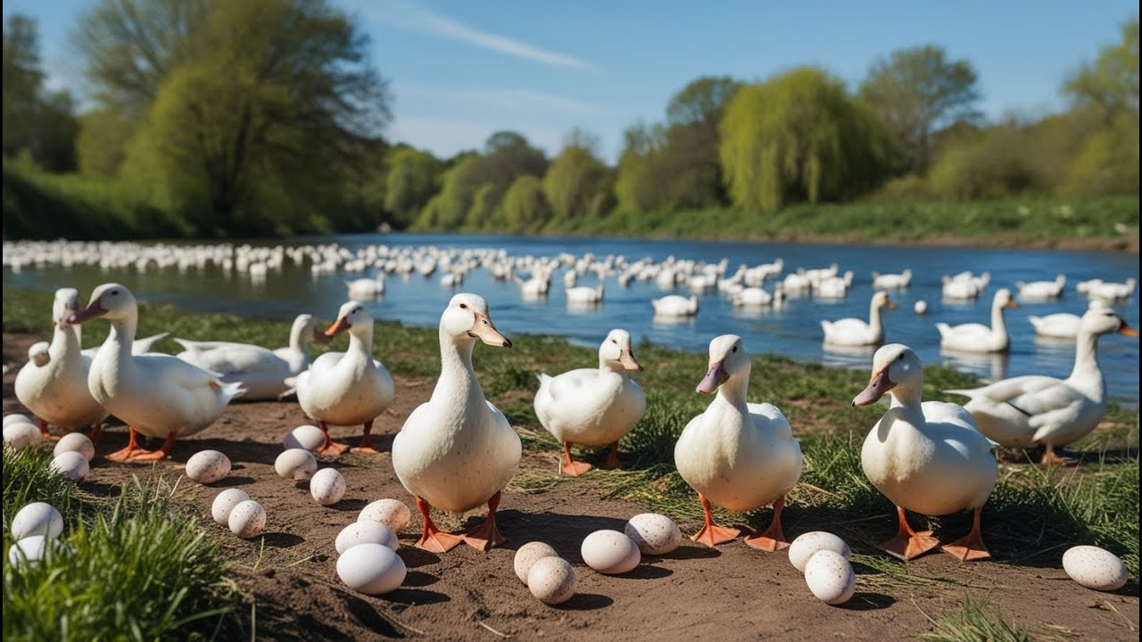 Efficient Duck Farm - Harvesting Duck Eggs At Efficient Duck Farm For Export - YouTube