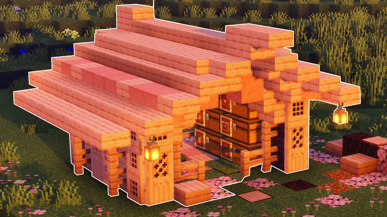 Minecraft tutorial: How to create small cherry style storage house ...