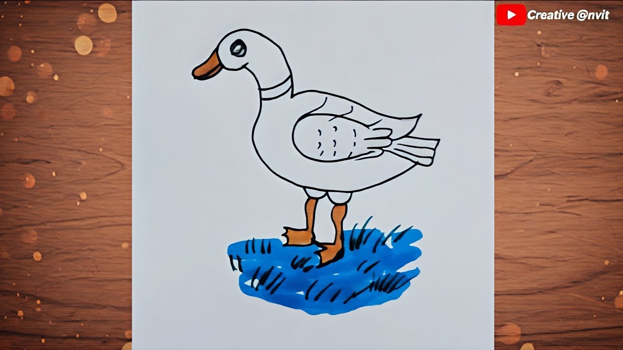 How to draw duck || Duck easy drawing || Duck drawing kaise banaye ...