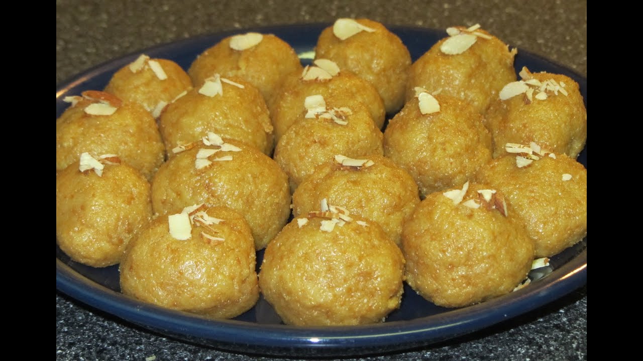 Magas ladoo (Besan ladoo) by crazy4veggie.com - YouTube