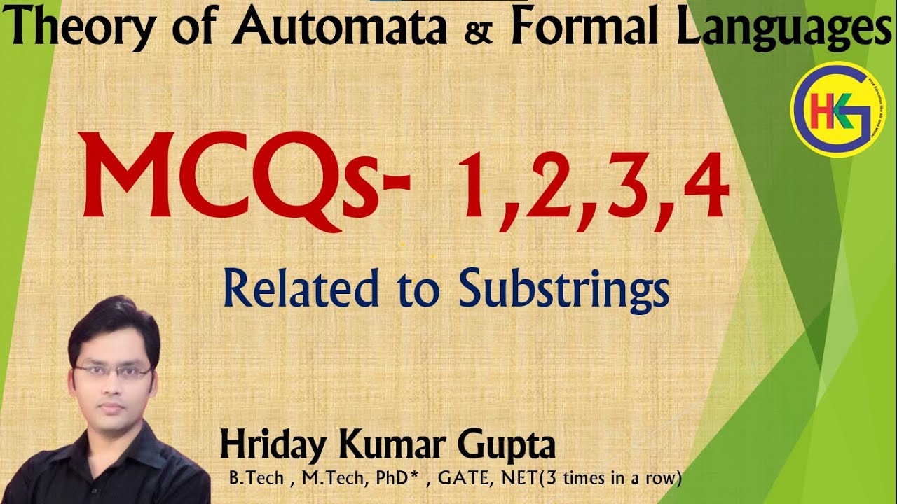 Tafl Lecture 08 Tafl Mcqs Based On Counting Substrings Youtube