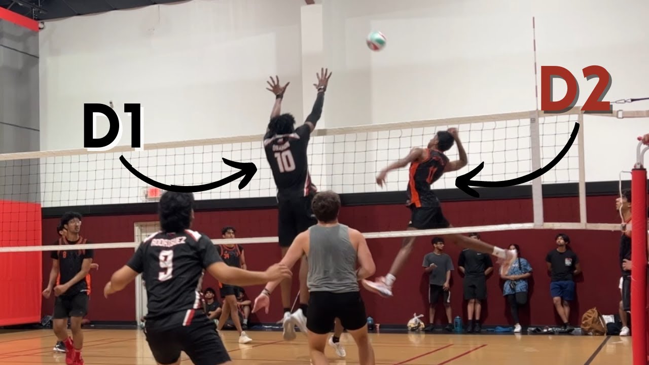 6'4 Middle vs 6'6 Outside | Volleyball Match - YouTube