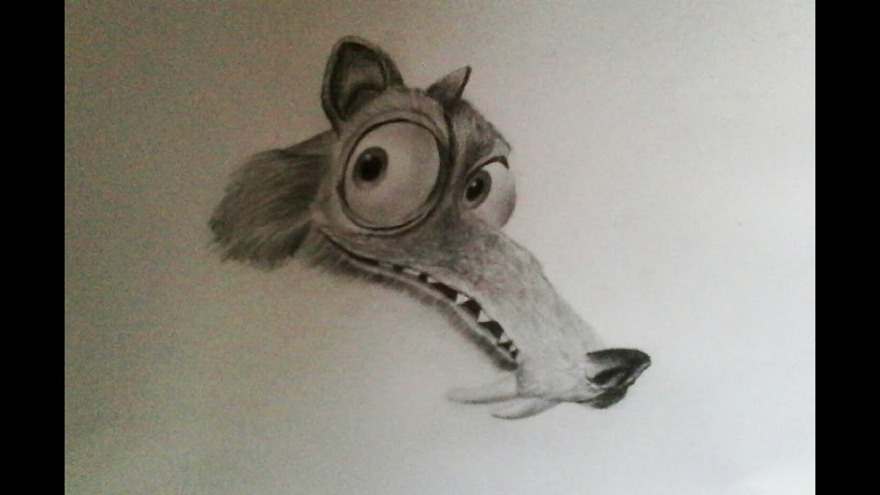Como dibujo el rostro de Scrat - Drawing face Scrat | HD 60 fps - YouTube