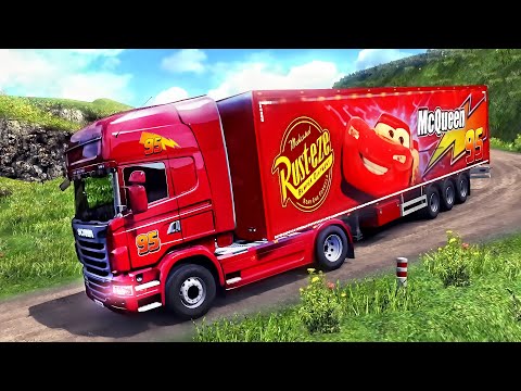 Mack Truck in Lightning McQueen - Lorry Truck Videos | ETS2 GamePlay