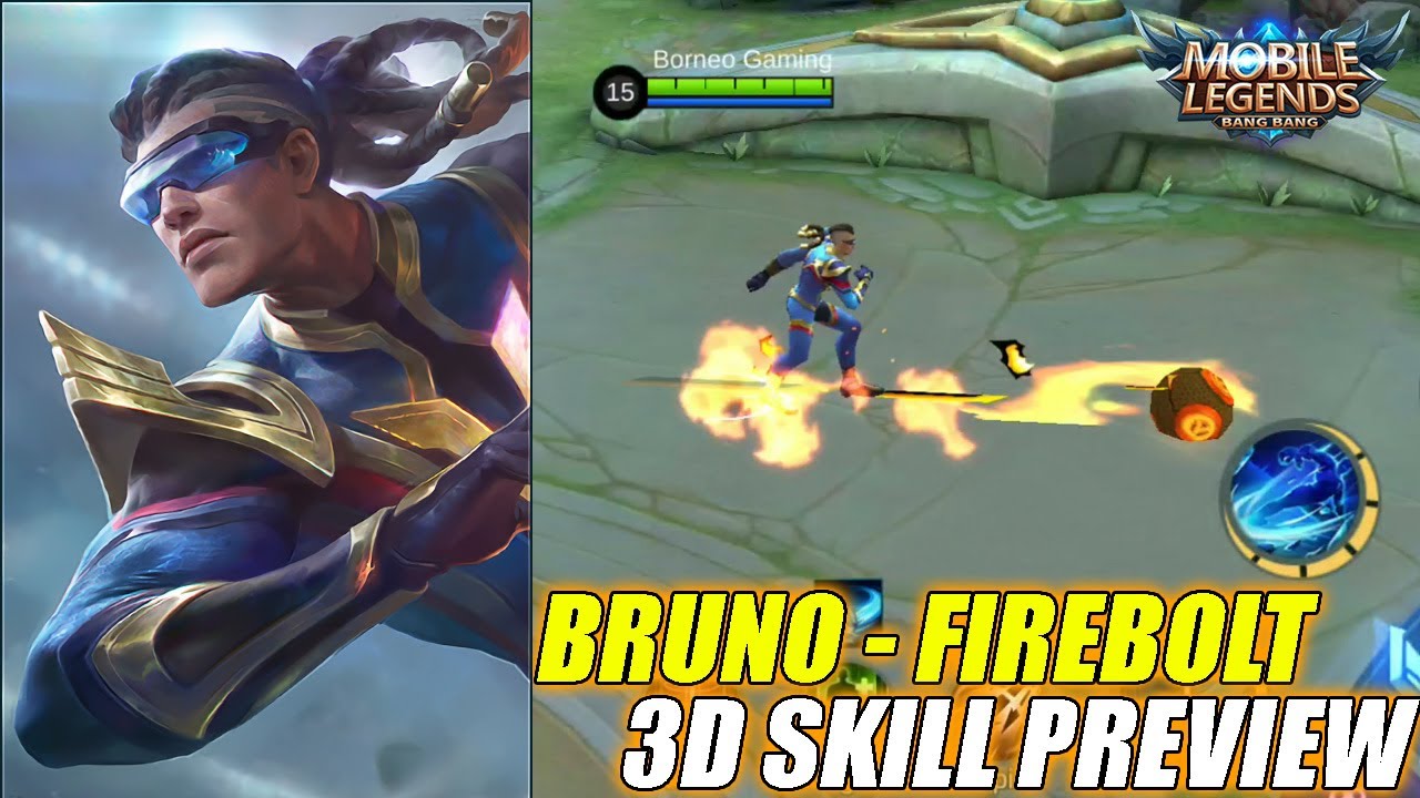 BRUNO - FIRE BOLT, TYPE SKIN : HERO | SKILL PREVIEW IN 3D VIEW - FUNNY ...