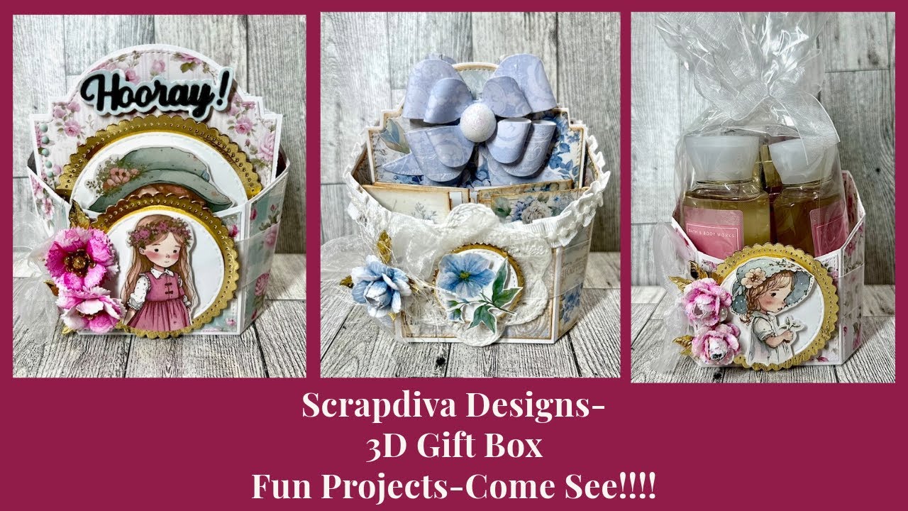 Scrapdiva Designs-3D Gift Box Fun Projects Come See - YouTube