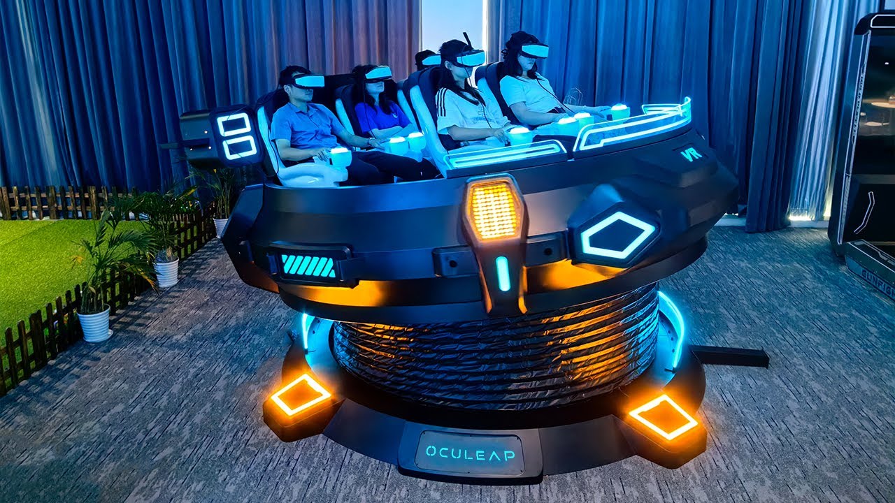 VR Magic UFO 5 players VR 360 Spinned simulator 9d vr game machine ...