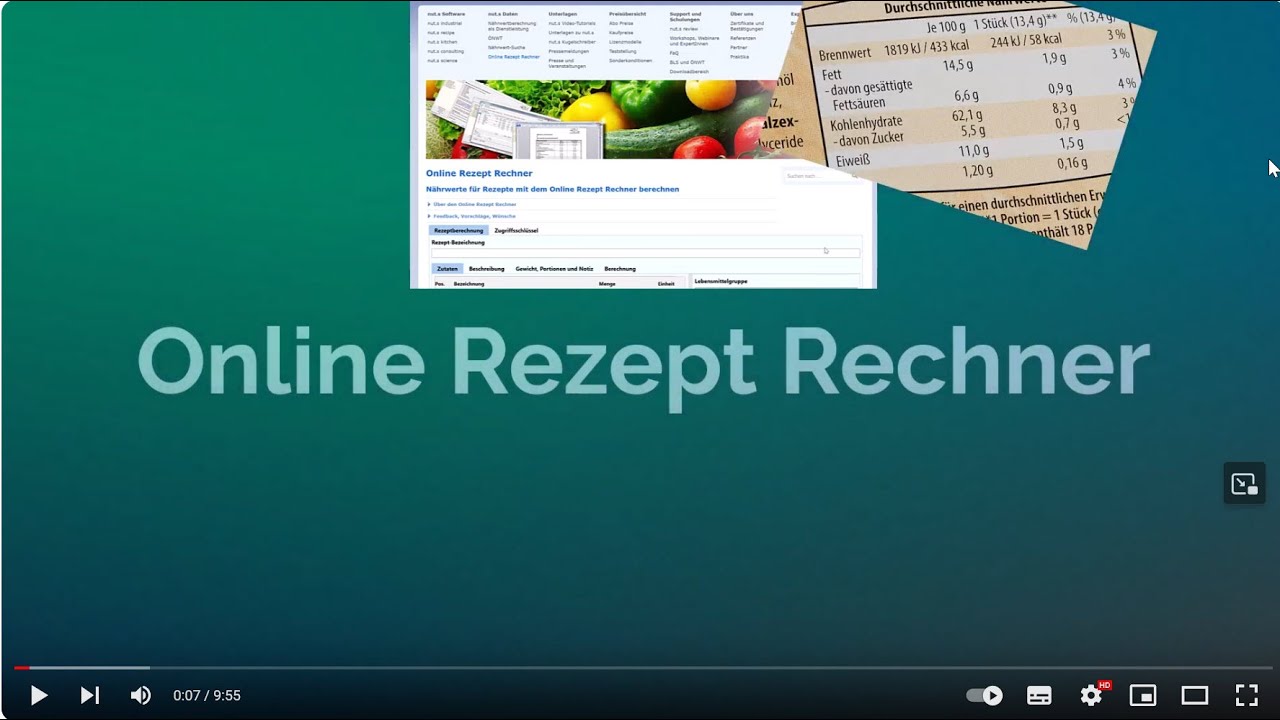 Online Rezept Rechner - Ein kurzer Überblick - YouTube