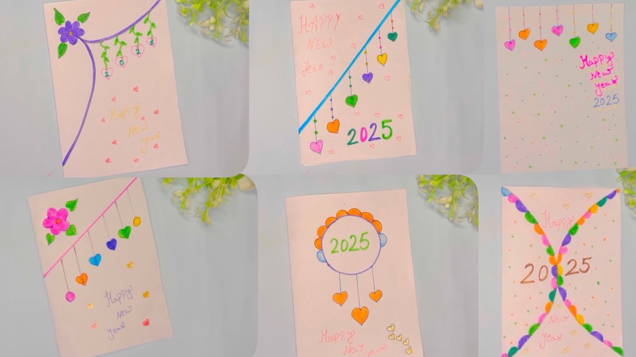 Happy New Year Card Drawing 2025/DIY New Year Greeting Card/Project ...