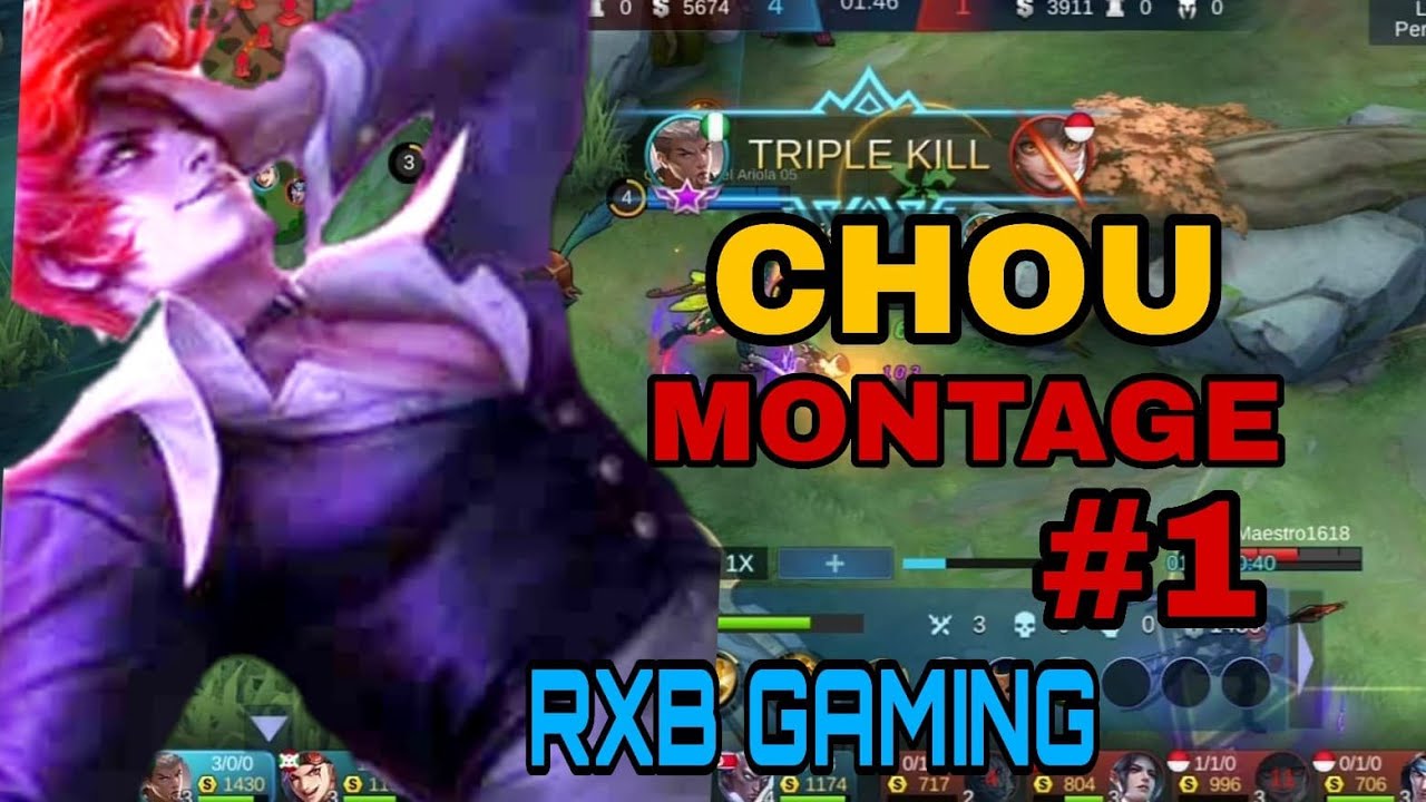Chou Montage #1 By RXB Gaming | Chou Mlbb | Chou King Of Muay Thai ...