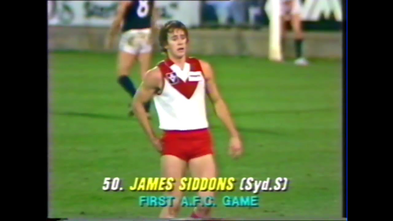 Jamie Siddons playing for Sydney Swans 1984 Night Semi Final - YouTube