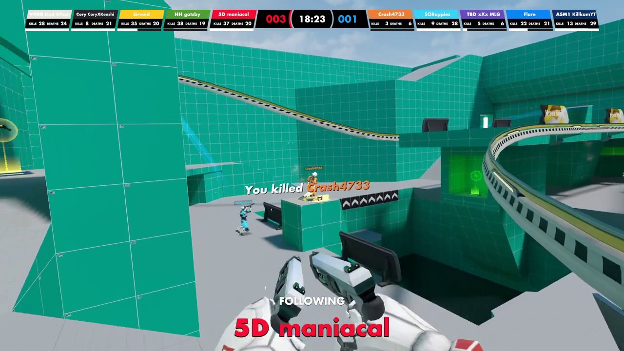 Hyper Dash Alpha 6 - New Teal Deathmatch Map - First Person View - YouTube