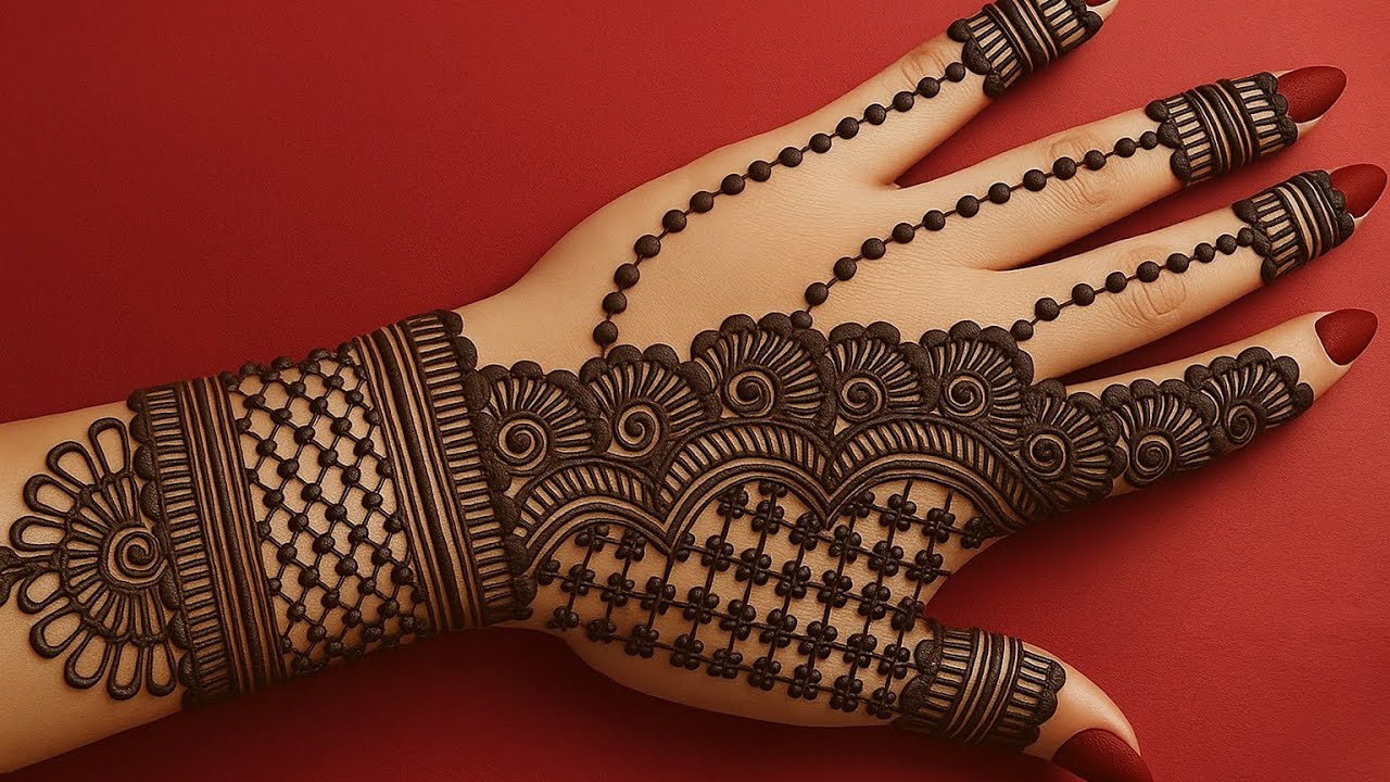 Navratri mehndi design||latest mehndi design||new back hand mehndi ...