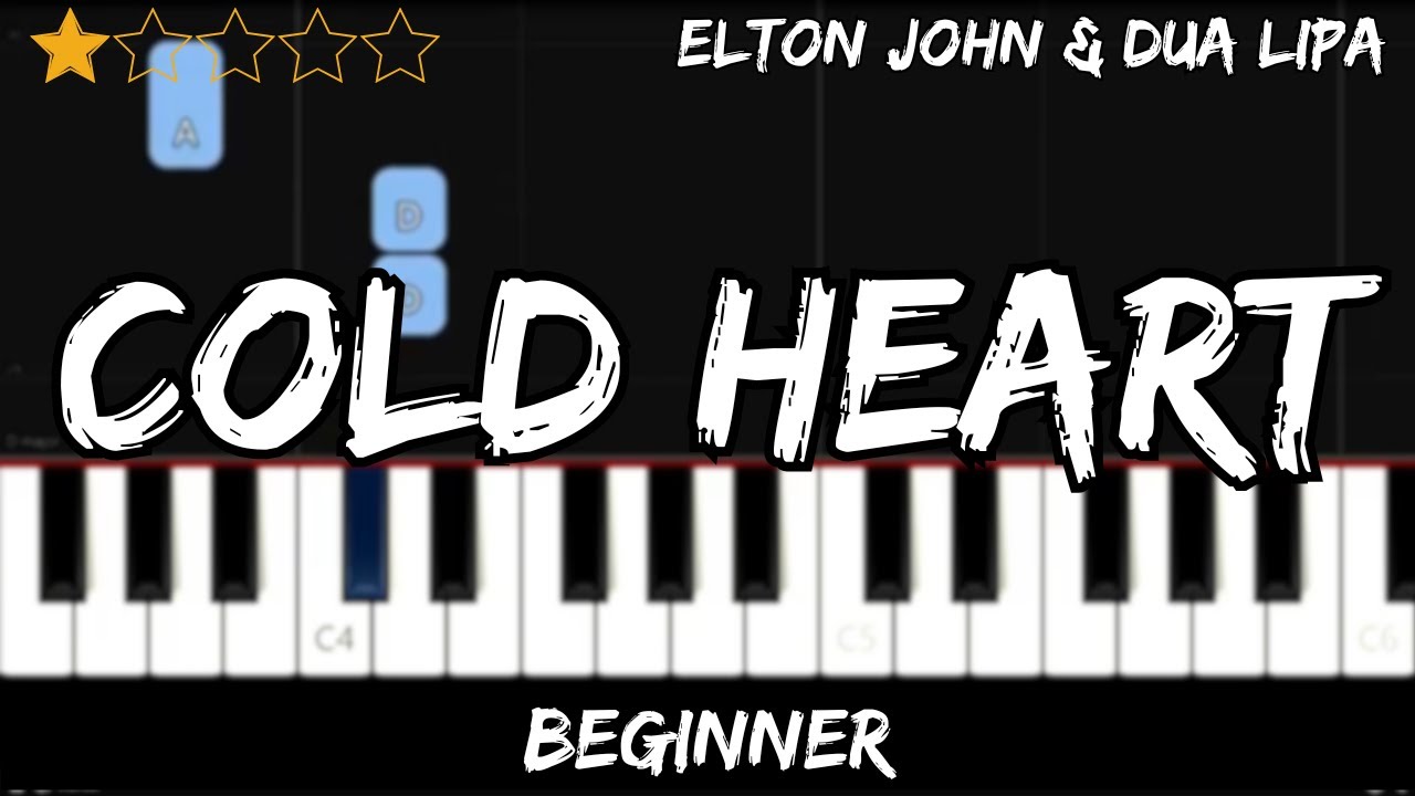 Elton John & Dua Lipa - Cold Heart (PNAU Remix) - Easy Beginner Piano ...