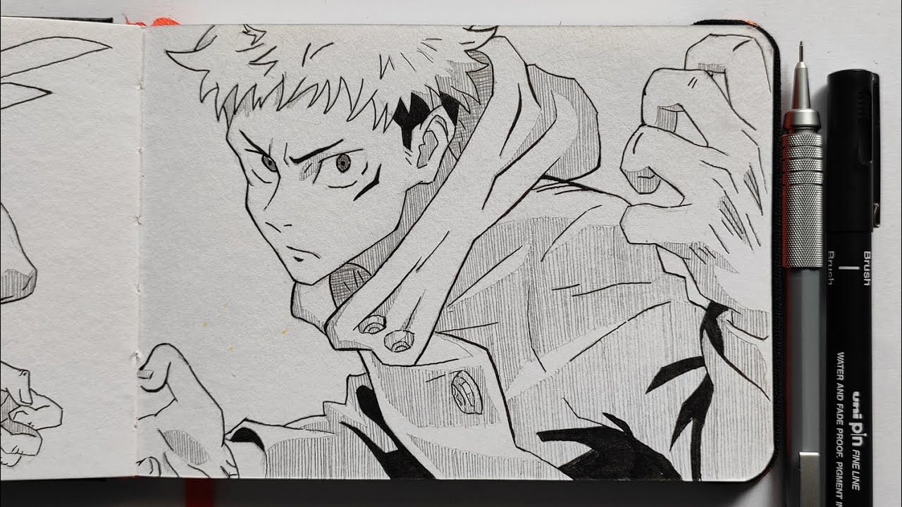 Itadori Yuji Drawing Timelapse | Sketchbook - YouTube