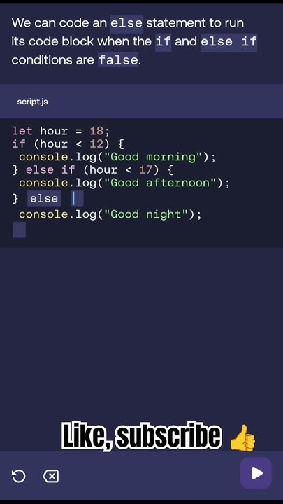 Coding An Else Statement To Run Code Block In Javascript Javascript