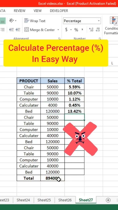 How to Calculate Percentage in Excel |Calculate Percentage in Excel Totally Easy | Excel ...