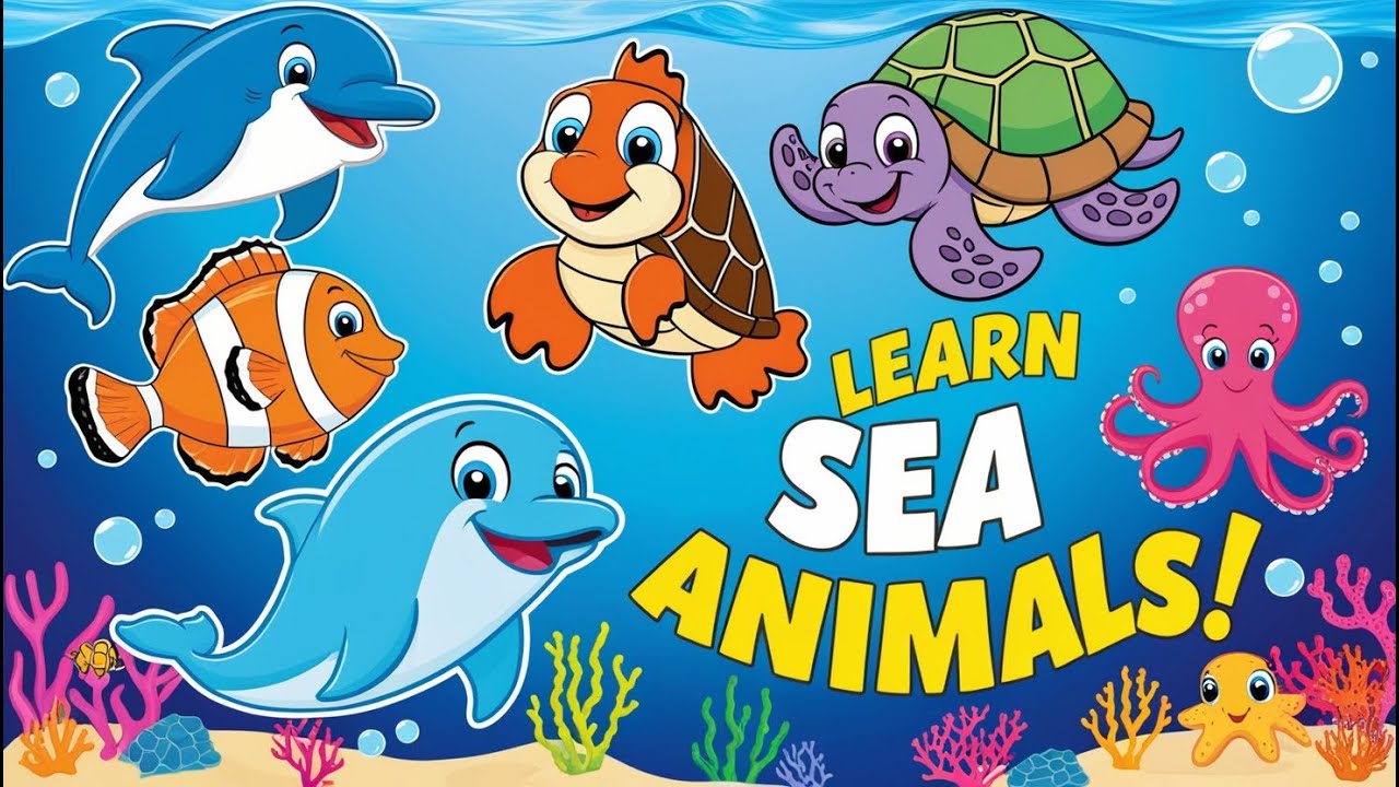 Learn Sea Animals for Kids | Fun Animal Names and Sounds | Educational ...