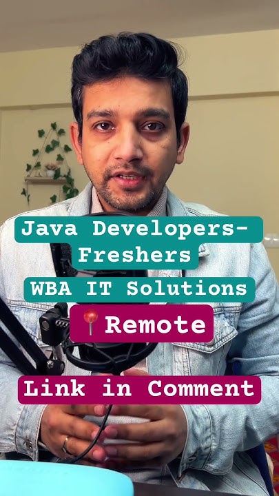 Java Developers- Freshers opening | work from home| link in comment ...