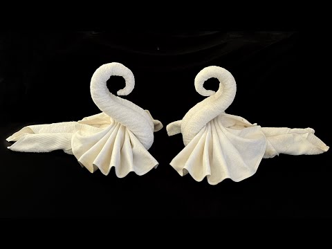 How to Make Swans Towel art | Romantic Bed Decoration Tutorial | Easy Swan Towel art for Hotel Rooms