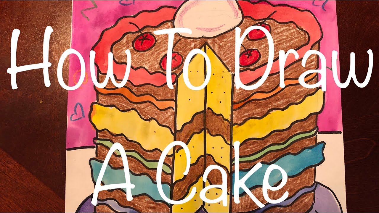 How To Draw A Cake - YouTube