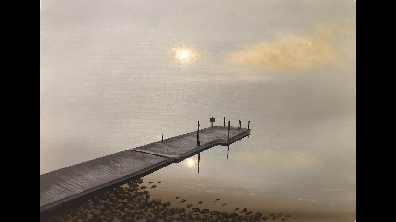 #363 floating jetty, How to paint in acrylic. - YouTube