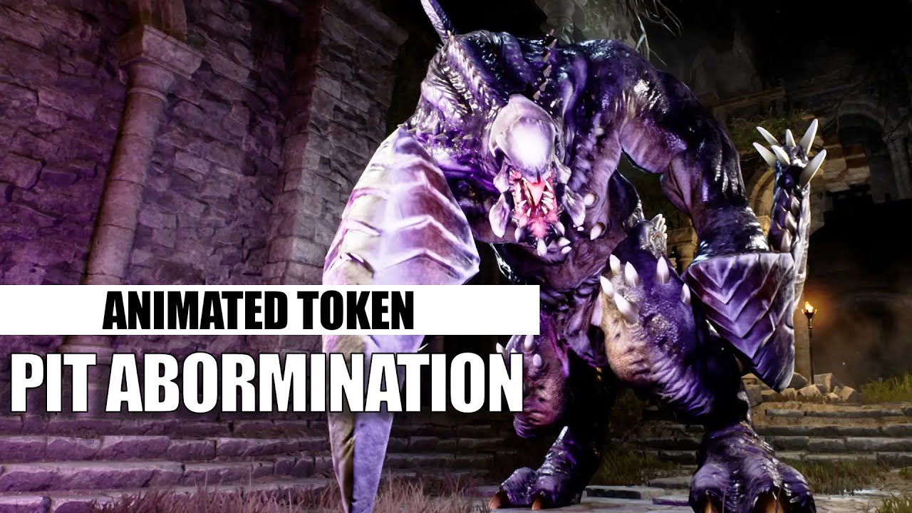 Animated Token: Pit Abormination and its Broodmaster - YouTube