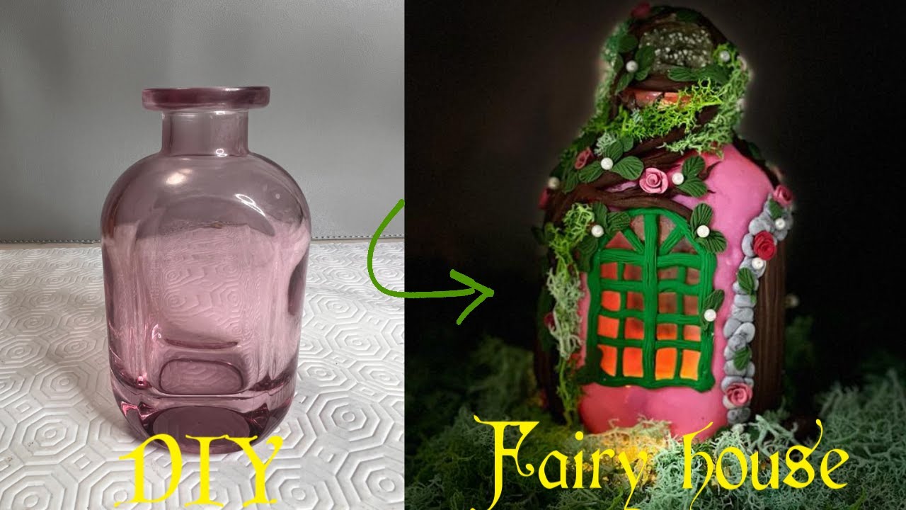 Fairy house in a fragrance bottle | Amazing craft idea | Polymer clay ...