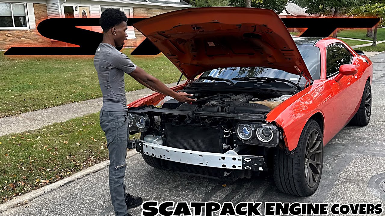 INSTALLING SCATPACK ENGINE COVERS IN MY CHALLENGER RT - YouTube