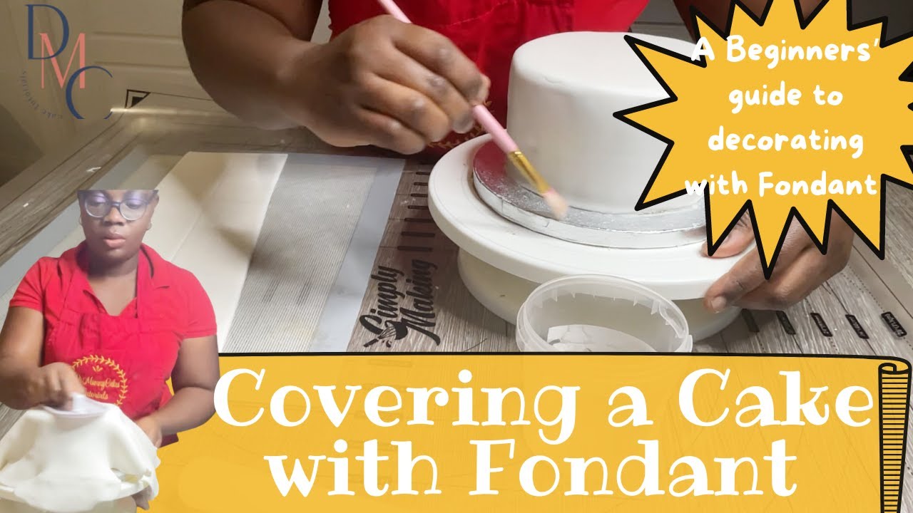 Covering a cake with fondant for beginners| Fondant Cake decorating ...