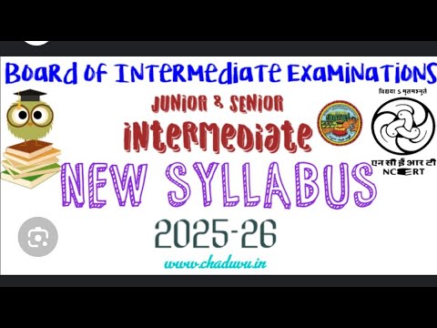 Intermediate 1st year syllabus for the academic year 2025-2026 session ...