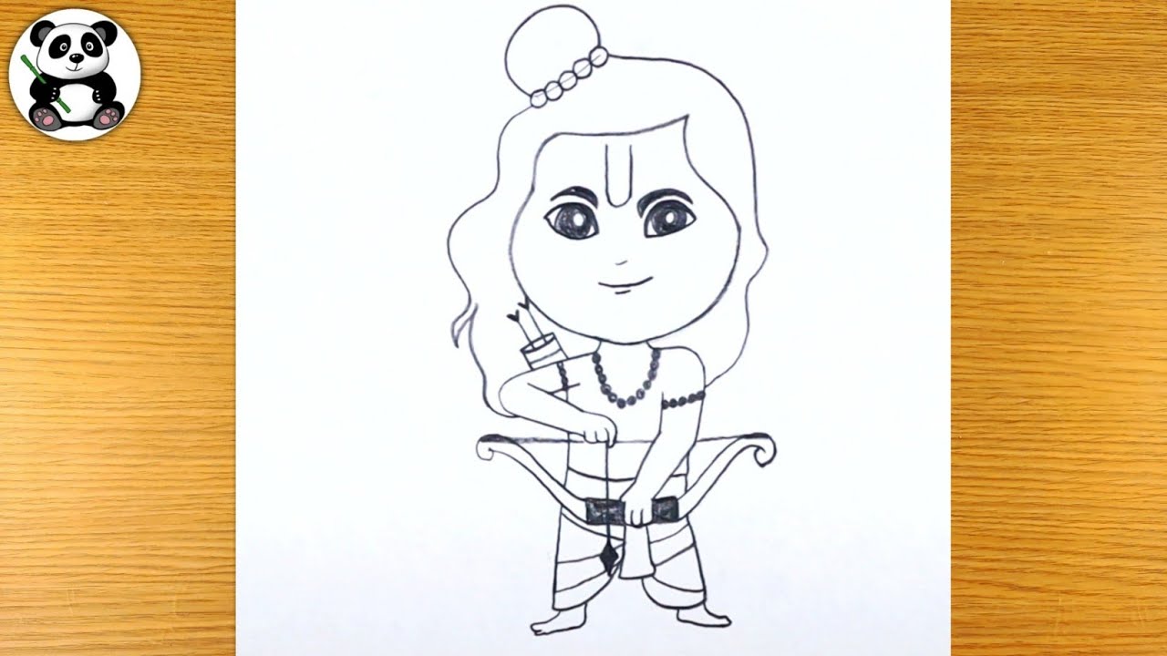 Cute Ramayan ram pencil sketch | god rama drawing | diwali drawing ...