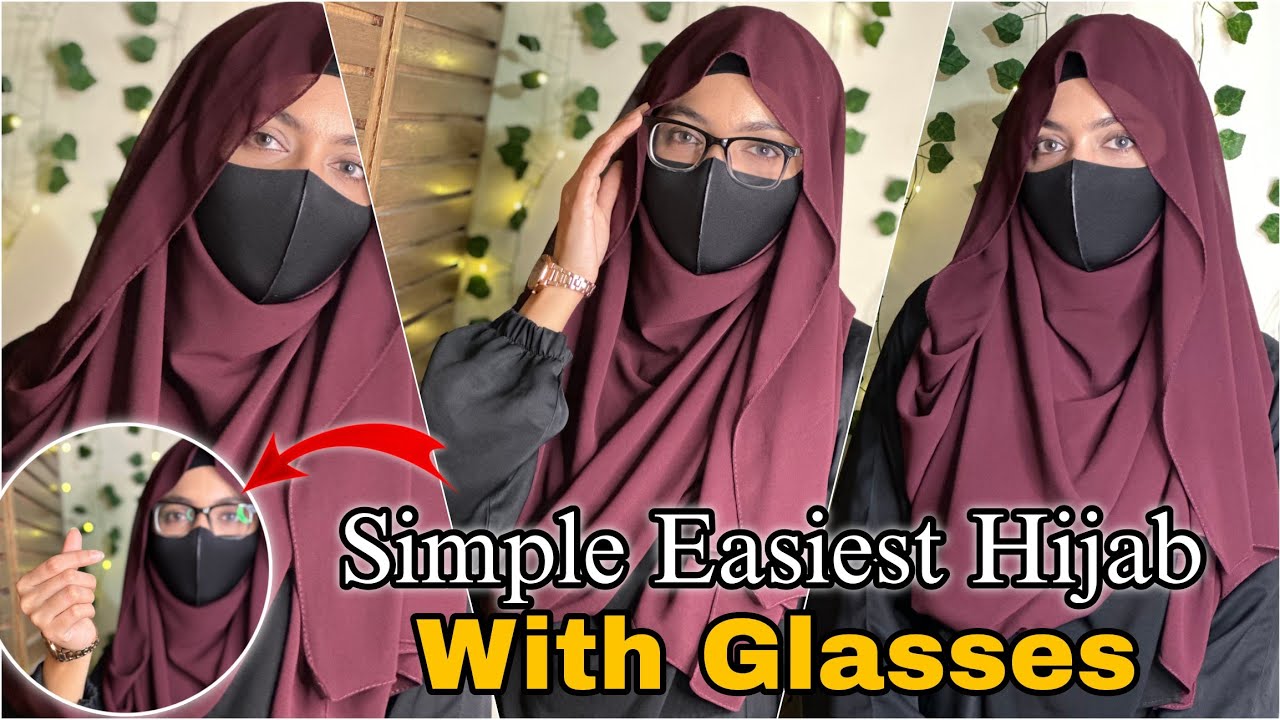 Easiest Hijab Tutorial With Glasses 🧕🏻 Beautiful Hijab With Glasses ...