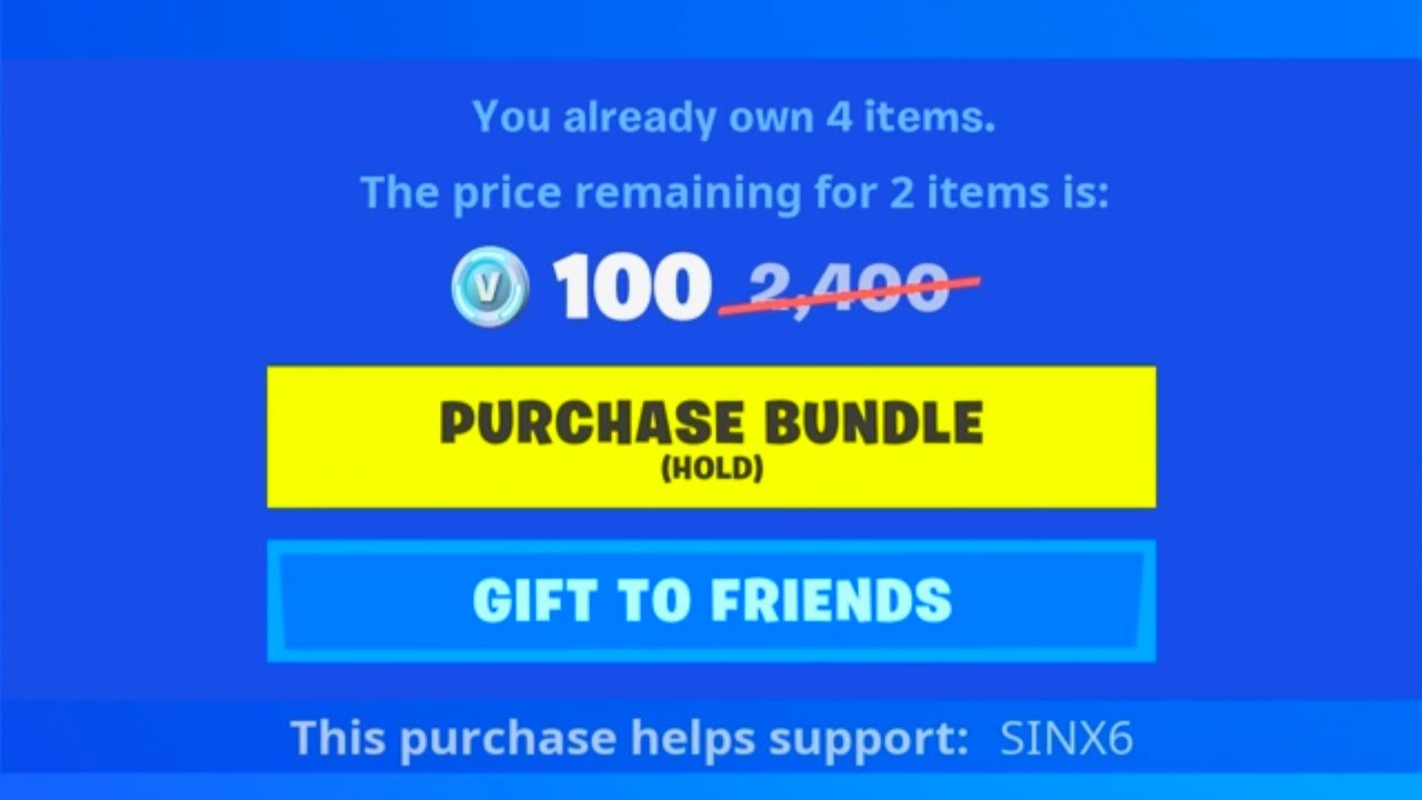 It's only 100 vbucks for me LOL - YouTube
