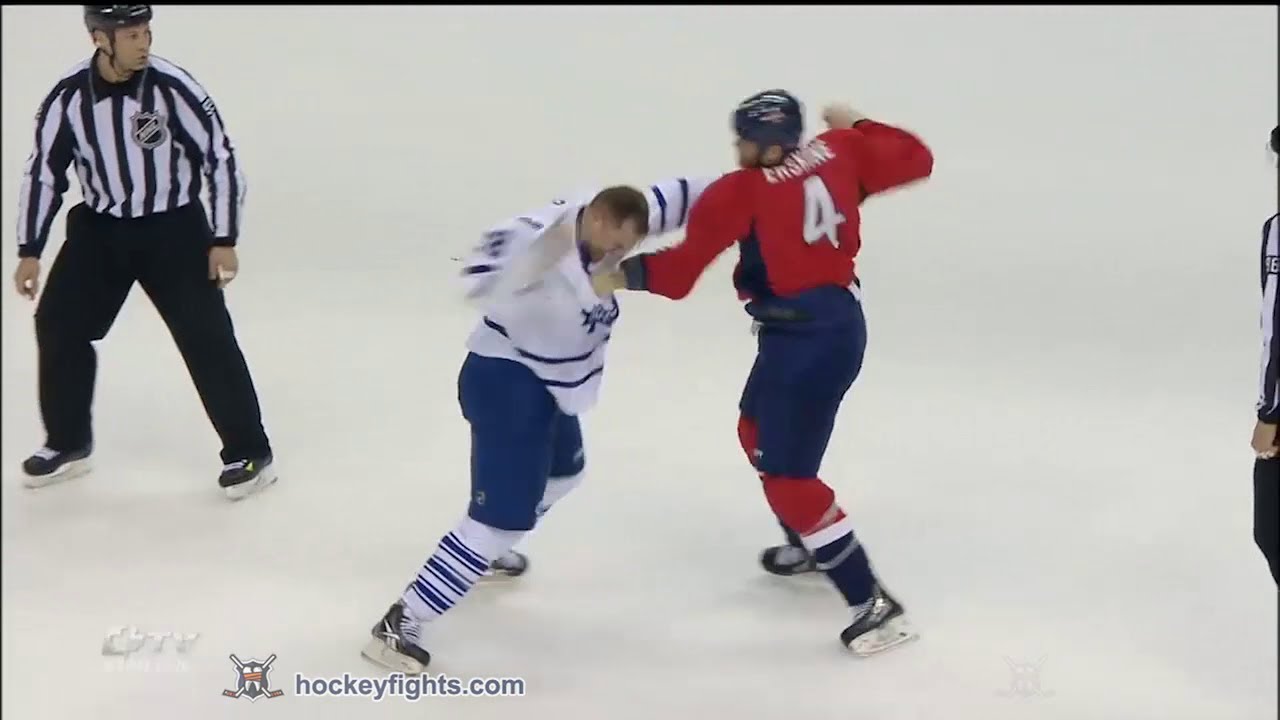 Colton Orr vs John Erskine Jan 10, 2014 - Leafs feed - YouTube
