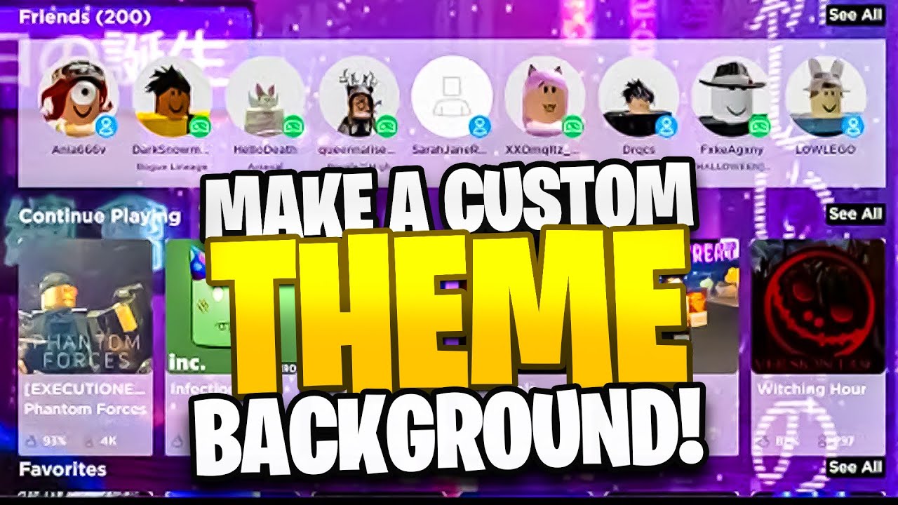 How To Make Roblox Look Cool With Custom Theme Background - YouTube